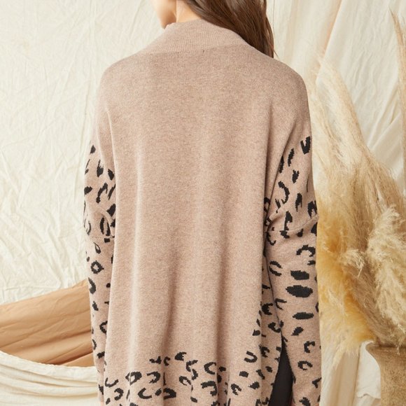 Entrousa | Sweaters | Entro Leopard Print Asymmetrical Turtleneck ...